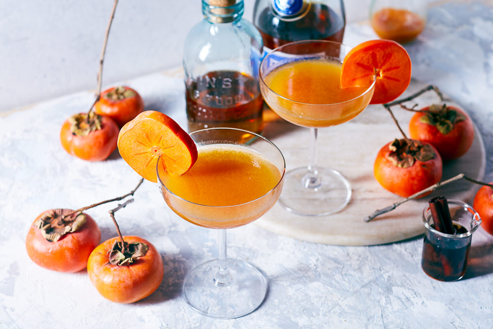 Spiced Persimmon Bourbon Cocktail (When You Wish Upon a Star)